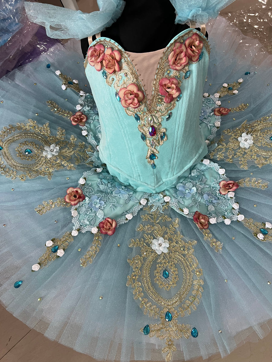 **Sample Discount** Kid's Professional Mint Green Tutu With 3D flowers ...