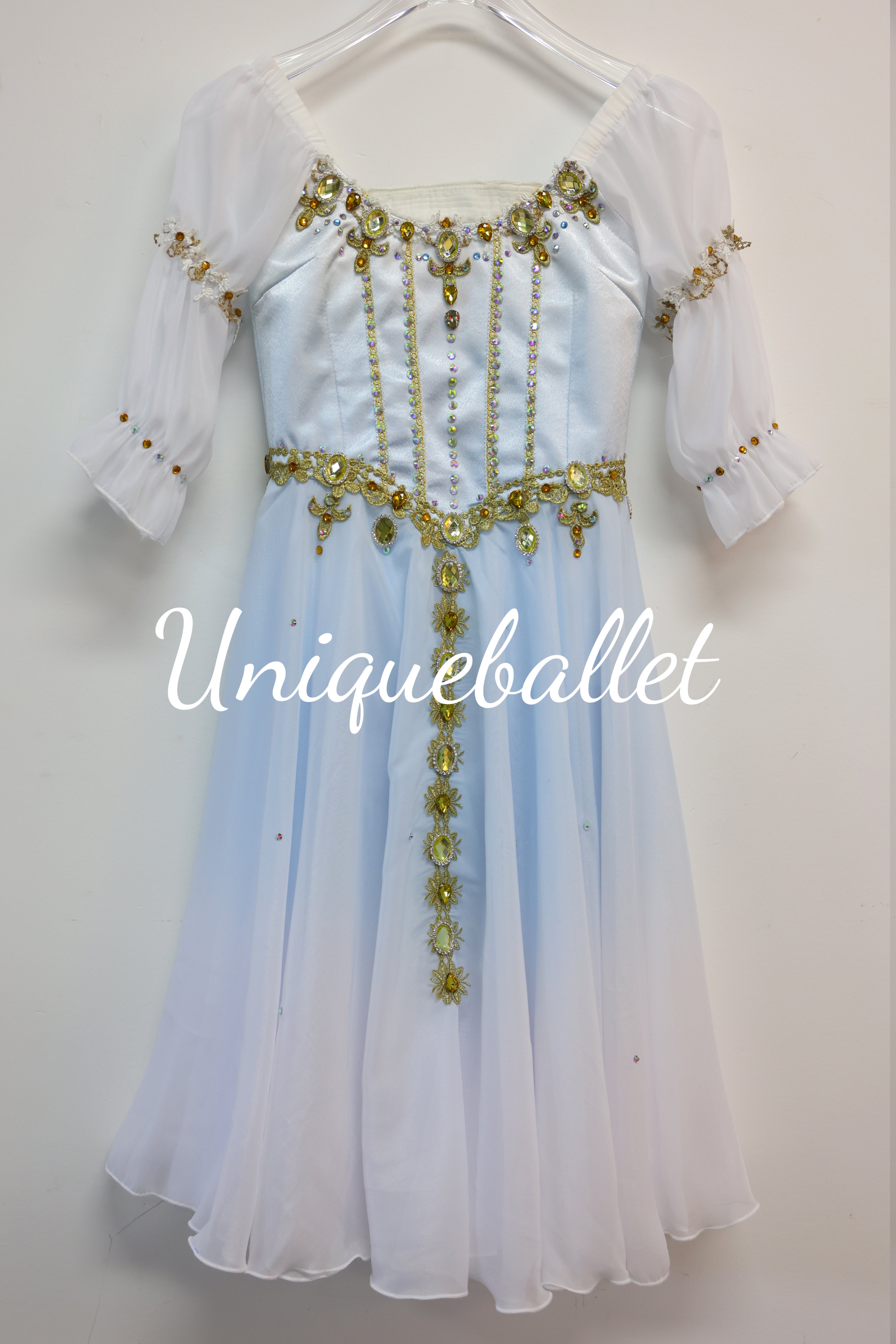 Professional Gradient Light Blue Romantic Ballet TuTu Lyrical Long Tut ...