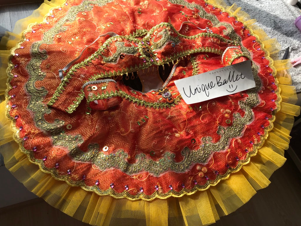 Professional Golden Orange Odalisque Gamzatti India Style Classical ...