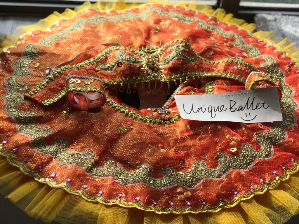 Professional Golden Orange Odalisque Gamzatti India Style Classical ...