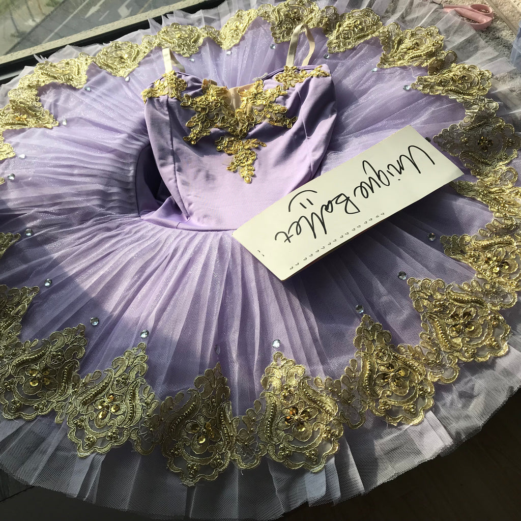 Lilac Purple Golden Trims Classic Ballet TuTu Costume (Unprofessional ...