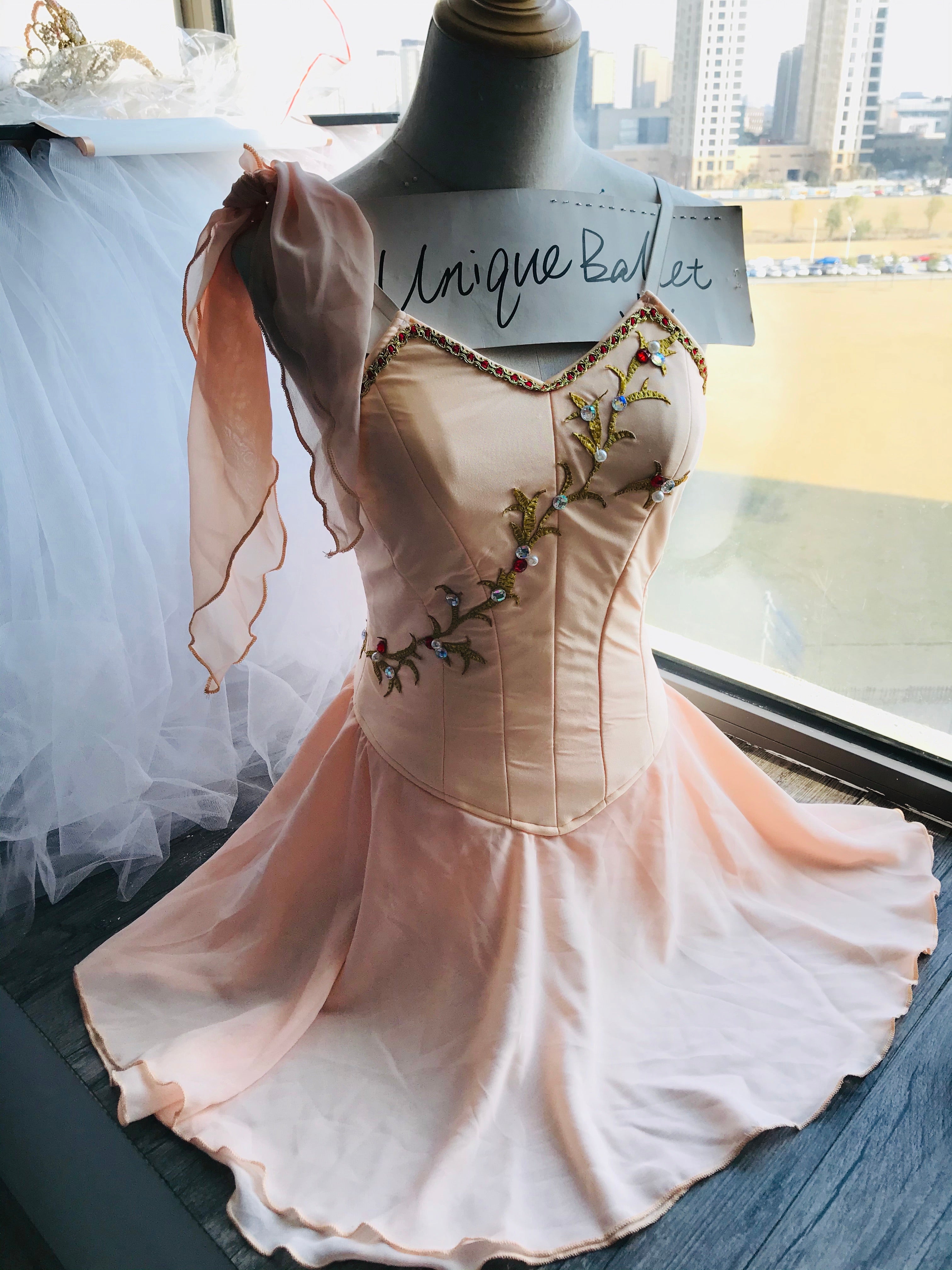 Peach Color Professional Dewdrop Cupid Lyrical Ballet Costume Modern B ...