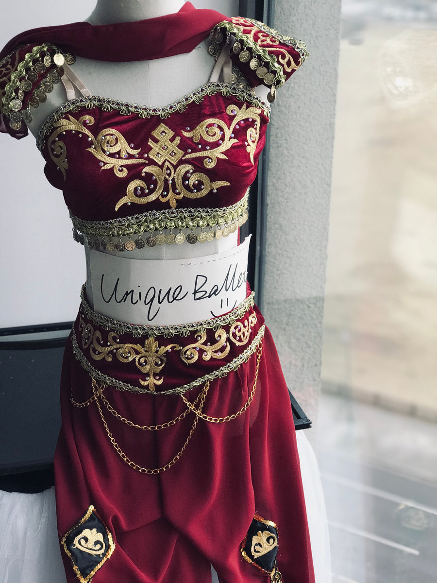 Burgundy La Bayadere Nikiya Indian Ballet Costume | Unique Ballet ...