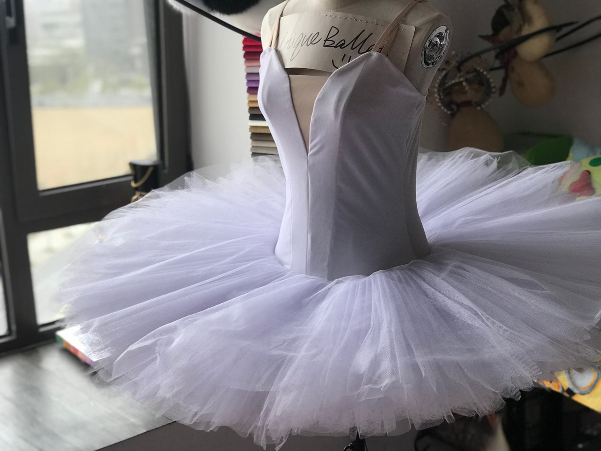 Professional Classic Ballet White Platter Costume White Basic Pancake ...
