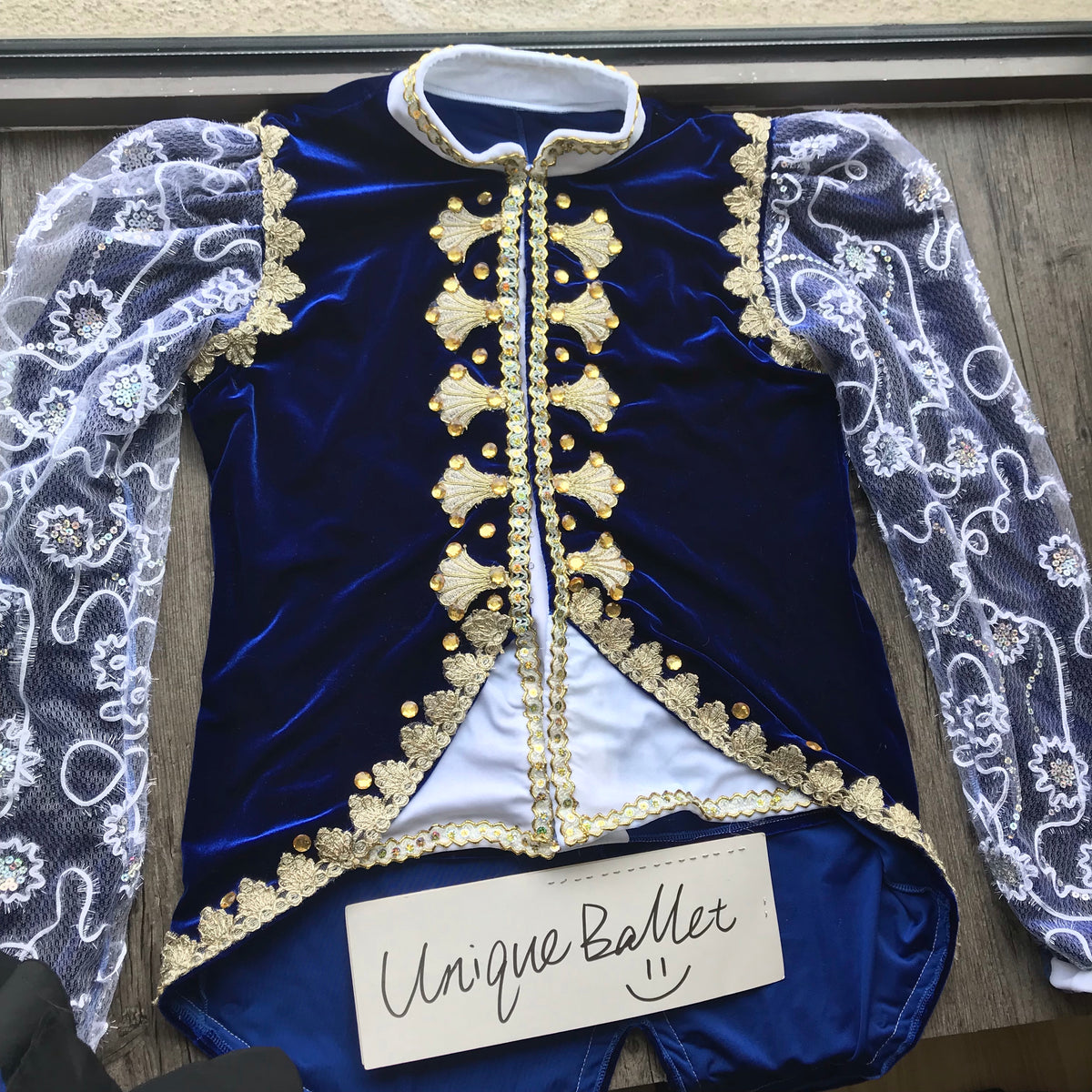 Male Royal Blue Golden Trims Prince Tunic Jacket Blue Bird Ballet Male ...