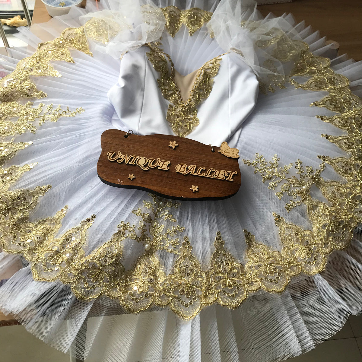 Aurora Raymonda White Golden Trims Classic Ballet TuTu Costume (Unprof ...