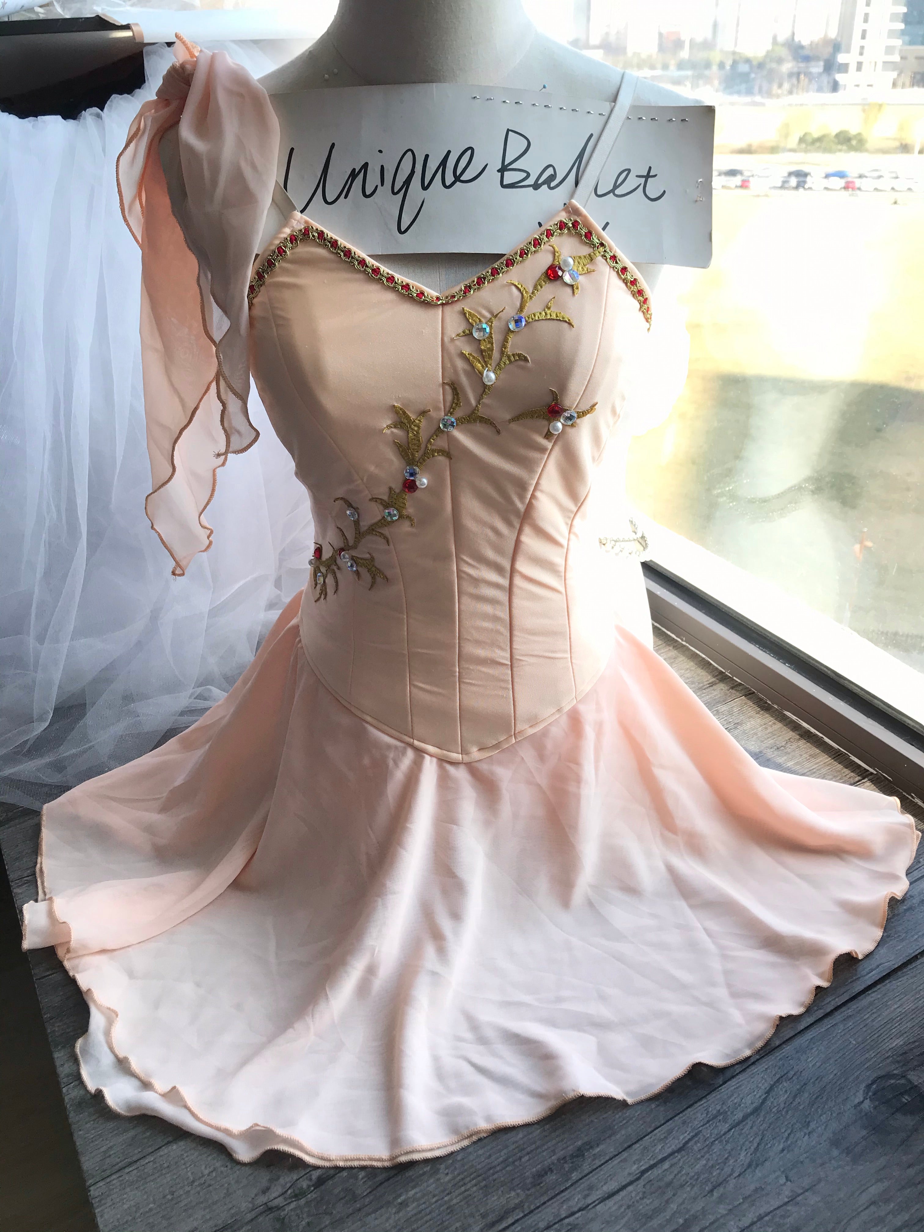 Peach Color Professional Dewdrop Cupid Lyrical Ballet Costume Modern B ...