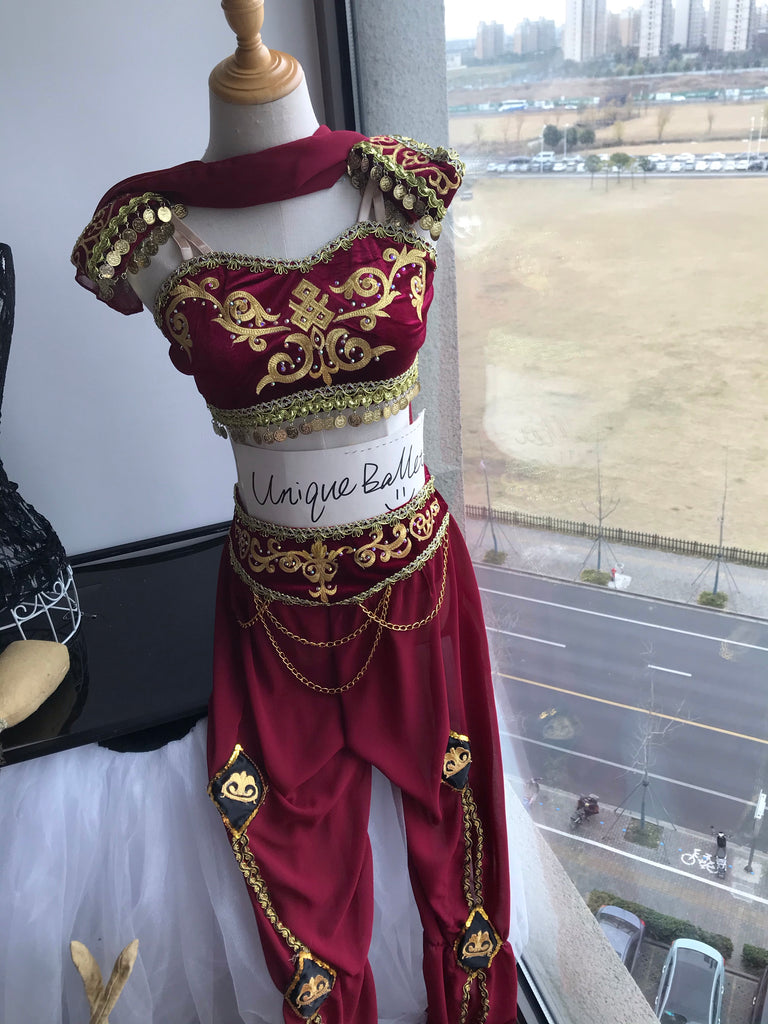 Burgundy La Bayadere Nikiya Indian Ballet Costume | Unique Ballet ...
