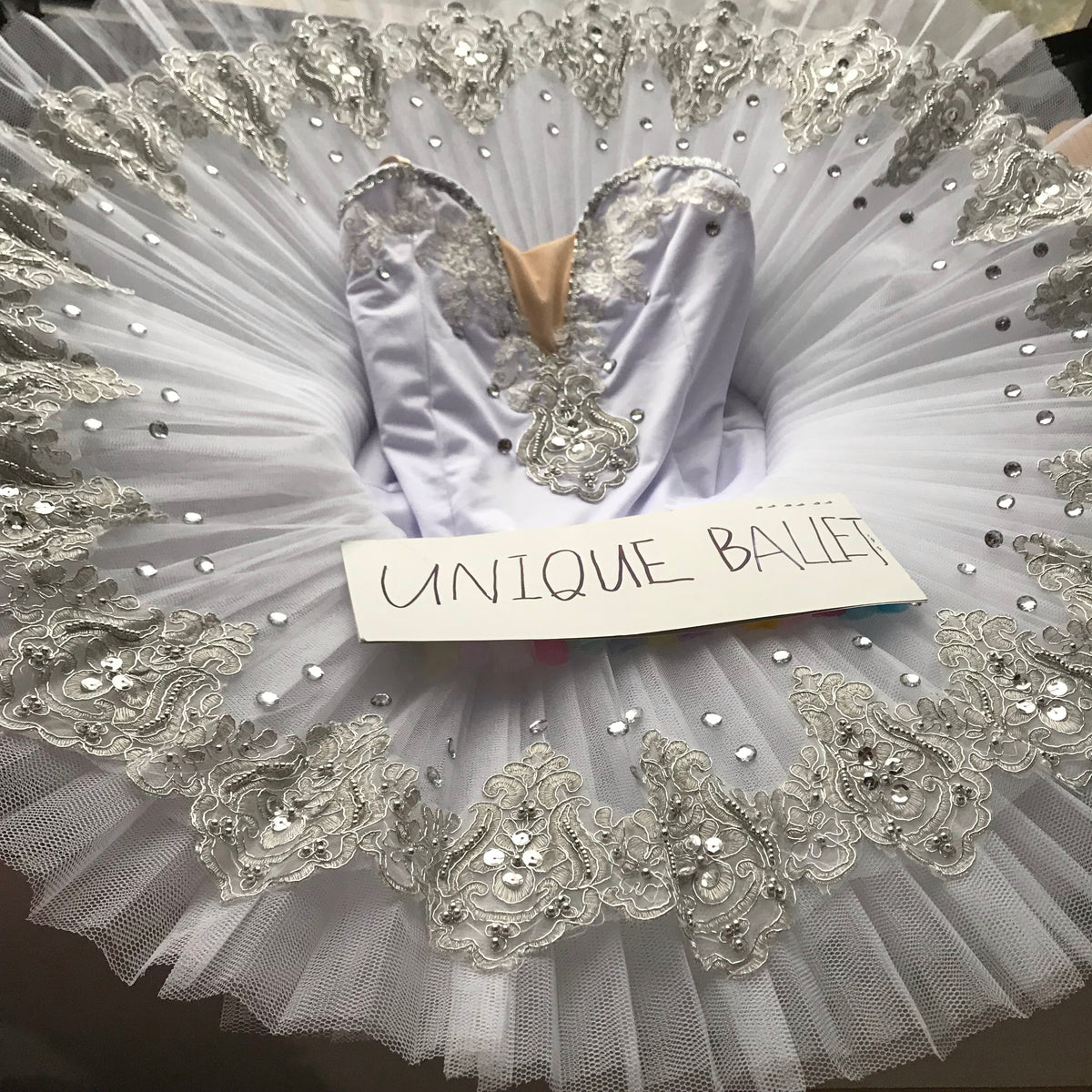 Silver Fairy White Silver Trims Classic Ballet TuTu Costume (Unprofess ...