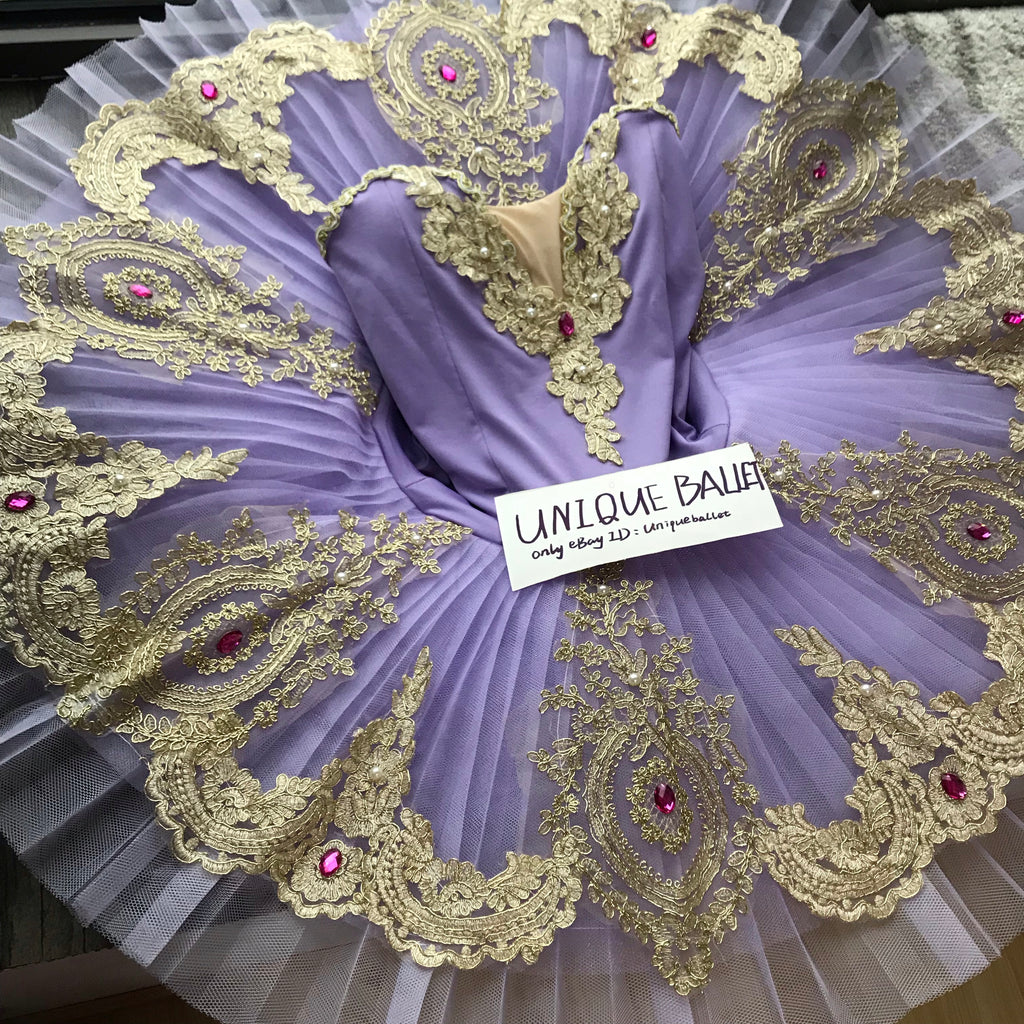 Purple Lilac Fairy Golden Trims Classic Ballet TuTu Costume (Unprofess ...